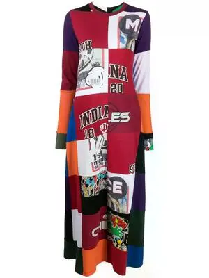 Colville Upcycled Patchwork Maxi Dress - Red