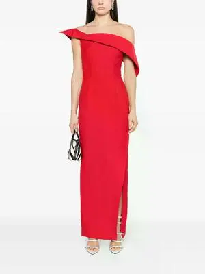 Roland Mouret Off-shoulder Crepe Gown