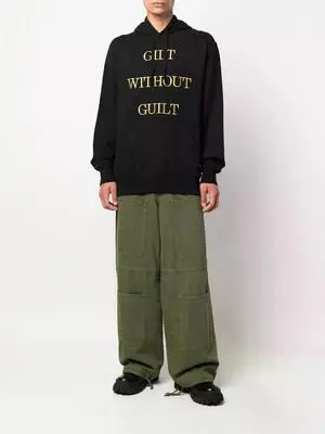 Moschino Embroidered Slogan Hoodie