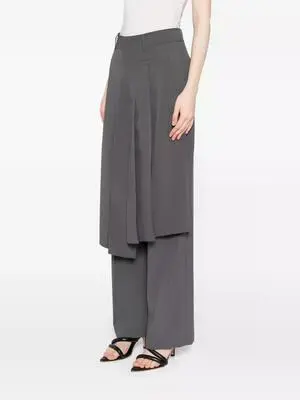 Goen.j Asymmetrical Pleated Straight Trousers