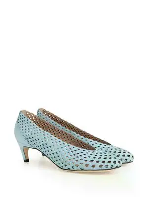 SERGIO ROSSI Light Suede Cut-out Pumps - Blue
