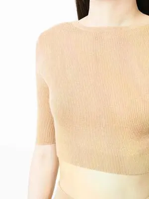 Cashmere In Love Liza Cropped Top - Brown