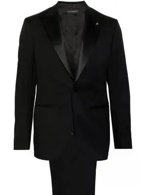 LUIGI BIANCHI MANTOVA Single-breasted Three-piece Suit - Black