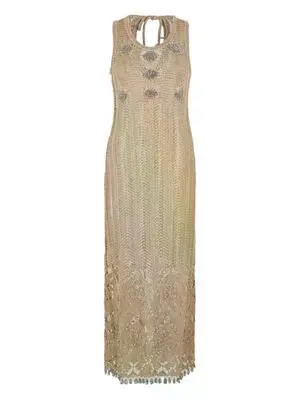 Rabanne Crochet Midi Dress - Neutrals