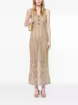 Rabanne Sleeveless Crochet Maxi Dress