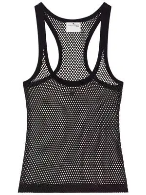 COURREGES Mesh Scoop Neck Top - Black