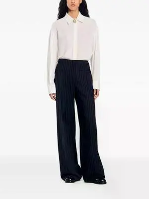 Sandro Chalk-striped Wide-leg Trousers