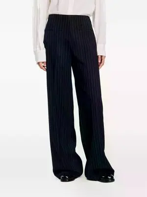 Sandro Chalk-striped Wide-leg Trousers