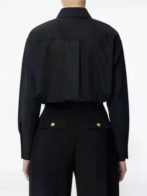 Elisabetta Franchi Cotton Poplin Shirt With Logo Cuffs