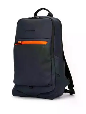PIQUADRO Water-resistant Calf Leather Backpack - Blue