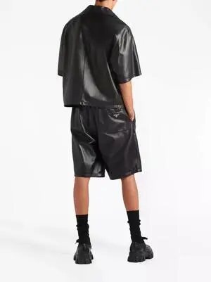 Prada Leather Bermuda Shorts