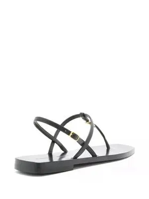 Proenza Schouler Leather Cross-strap Flat Sandals - Black