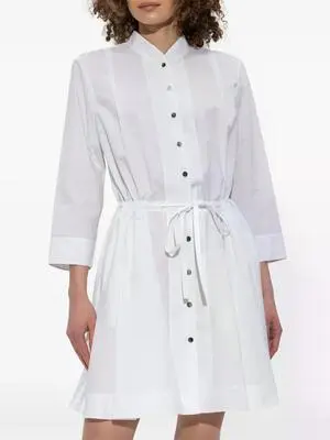 Tory Burch Cotton Mini Dress With Drawstring Waist And Three-quarter Length Sleeves