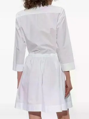 Tory Burch Cotton Mini Dress With Drawstring Waist And Three-quarter Length Sleeves