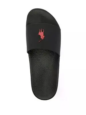 Polo Ralph Lauren Logo Slip-on Sandals - Black
