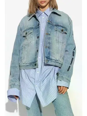 Balenciaga Washed Denim Cropped Jacket