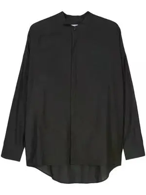 Attachment Band-collar Shirt - Grey