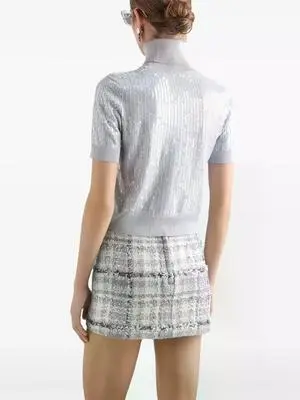 Dolce & Gabbana Sequin Embellished Ribbed Trim Top