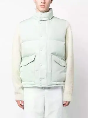 Alexander McQueen Logo Print Puffer Gilet - Green