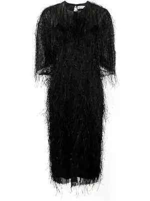 LANVIN Fringed Midi Dress - Black