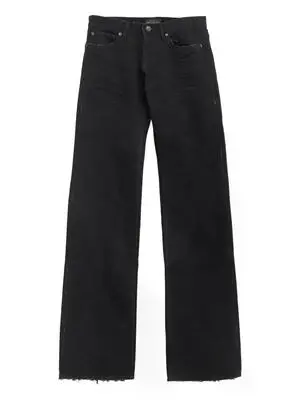 Balenciaga Wide-leg Jeans With Frayed Hem