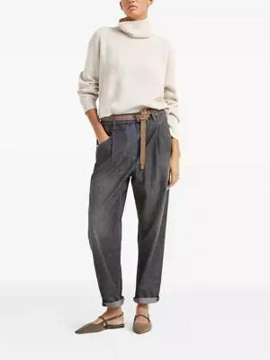 Brunello Cucinelli Ribbed Cashmere Roll-neck Jumper - Neutrals