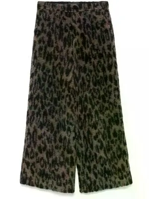 A.M.G. Wool Trousers With Leopard Print
