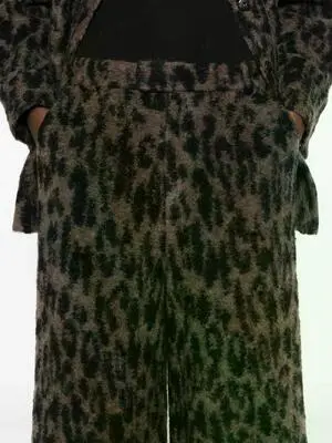 A.M.G. Wool Trousers With Leopard Print