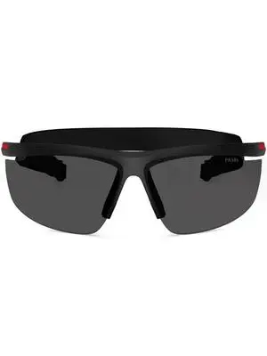 Prada Sports Sunglasses With Logo Print - Black