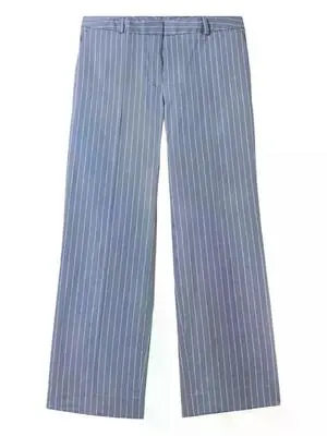 Brooks Brothers Pinstripe Wide Leg Trousers - Blue