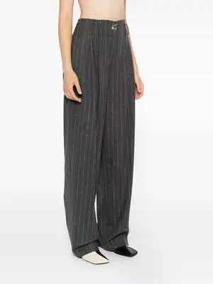 GENNY High-waisted Pinstripe Wool Blend Trousers