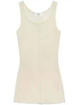 AMI Paris Scoop Neck Sleeveless Tank Top - Neutrals