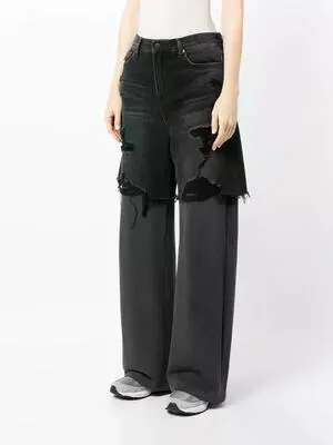 Goen.j Distressed Wide-leg Jeans
