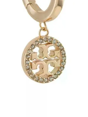 Tory Burch Miller Hoop Earrings With Pavé Crystal - Gold