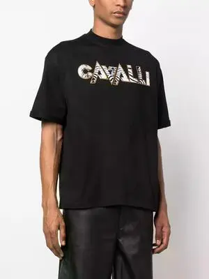 Roberto Cavalli Zebra-print Logo T-shirt