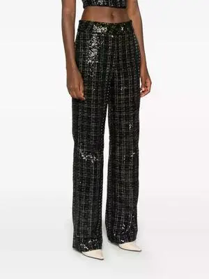 GENNY Sequinned Plaid Trousers