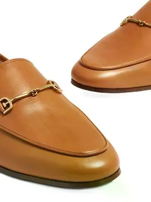 Sam Edelman Loraine Bit Metallic-horsebit Leather Loafers - Brown