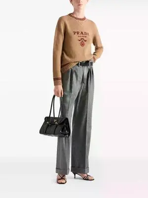 Prada Intarsia Knit Logo Sweater