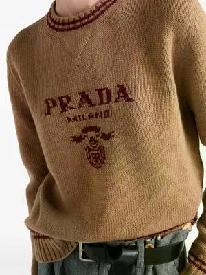 Prada Intarsia Knit Logo Sweater
