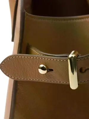 Prada Calf Leather Medium Tote Bag With Logo Lettering - Brown