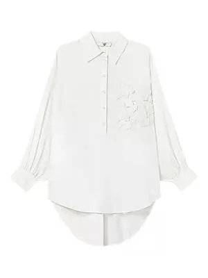 TWINSET Floral Appliqué Shirt - White