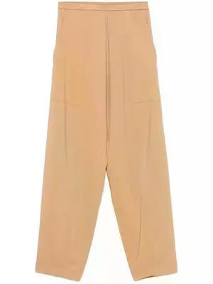 FORTE_FORTE Tapered-leg Trousers With Elasticated Waistband - Brown
