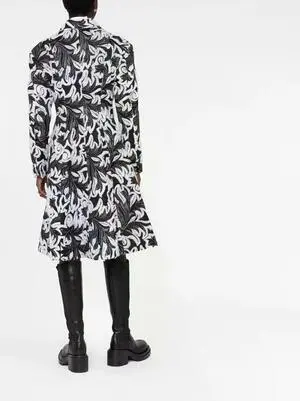 Comme Des Garçons Double-breasted Floral Jacquard Coat