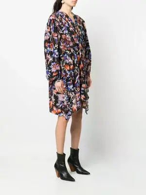 IRO PARIS Floral Print V-neck Knee-length Dress