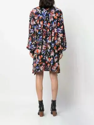 IRO PARIS Floral Print V-neck Knee-length Dress