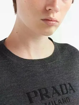 Prada Logo Intarsia Wool Jumper