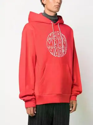 Marni Logo Print Cotton Hoodie