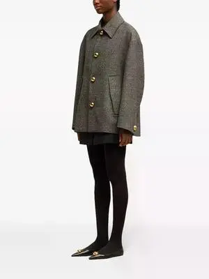 AMI Paris Belted Wool-cotton Blend Coat