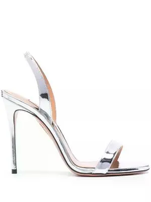 AQUAZZURA So Nude 110mm Stiletto Sandals - Silver