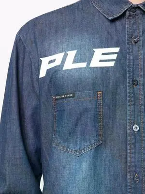 Philipp Plein Logo Denim Shirt